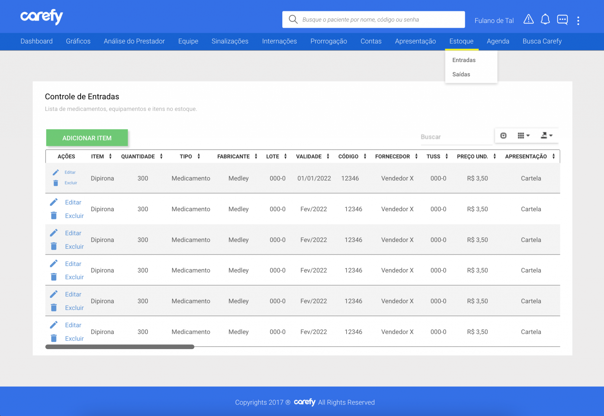 Plano terapeuticos e gestão de estoque do Carefy: Como funciona
